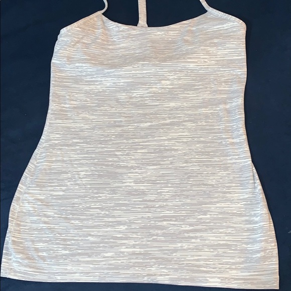lululemon athletica | Tops | Lululemon Power Y Tank Gray And White ...